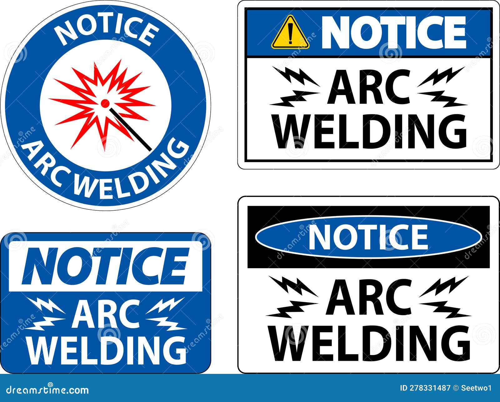 Notice Sign Arc Welding on White Background Stock Vector - Illustration ...