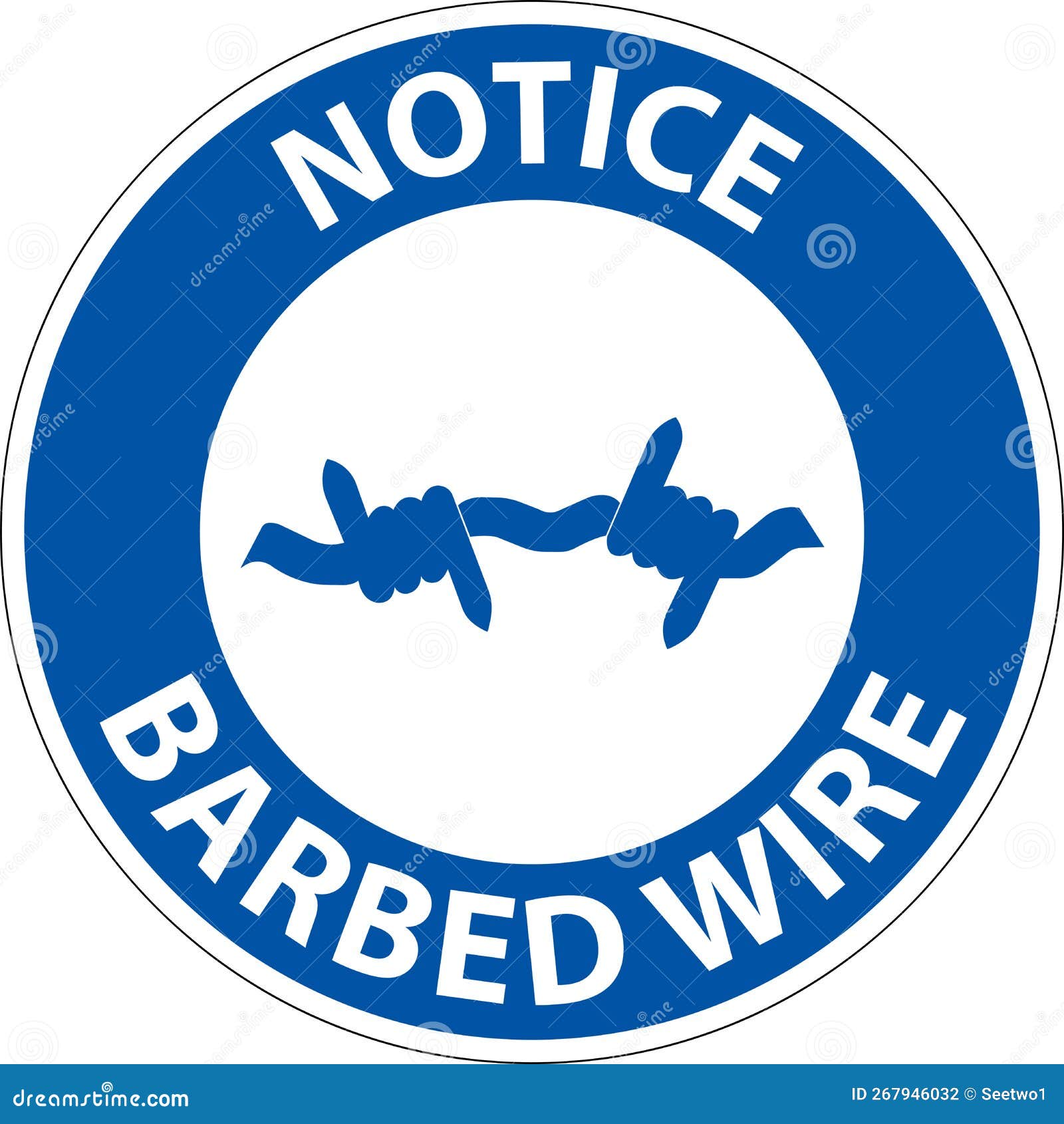 Ban Sign Of Barbed Wire. Prohibited Fences Cartoon Vector ...
