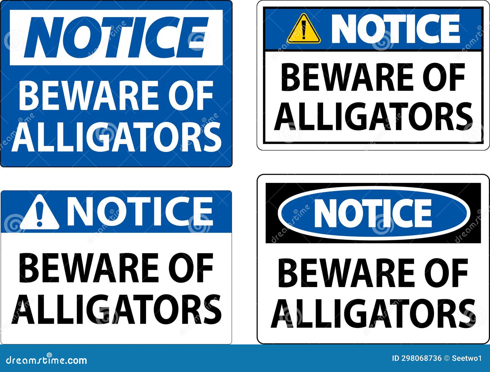 Notice Sign Beware of Alligators Stock Vector - Illustration of ...