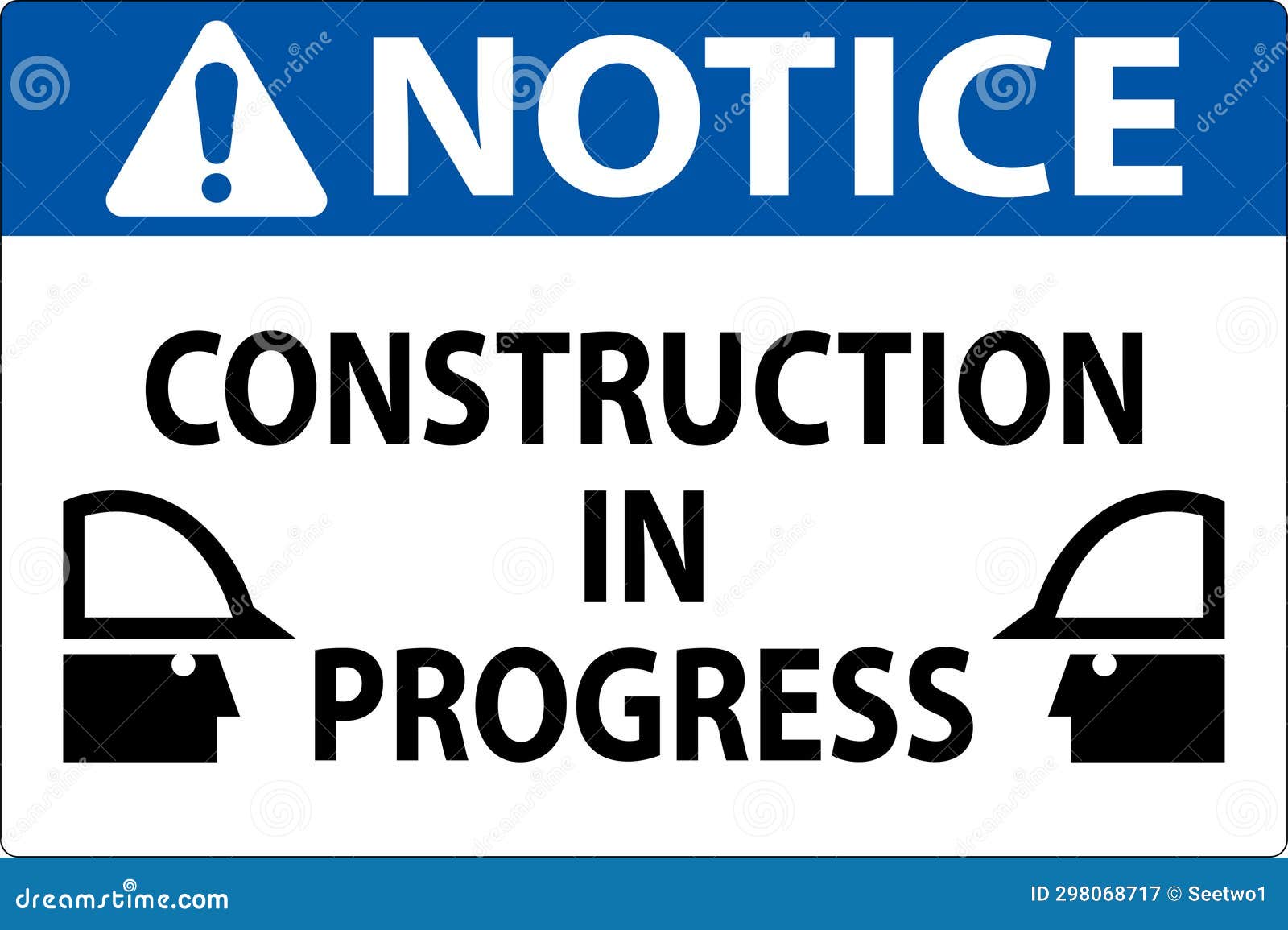 Notice Sign Construction in Progress Stock Vector - Illustration of ...