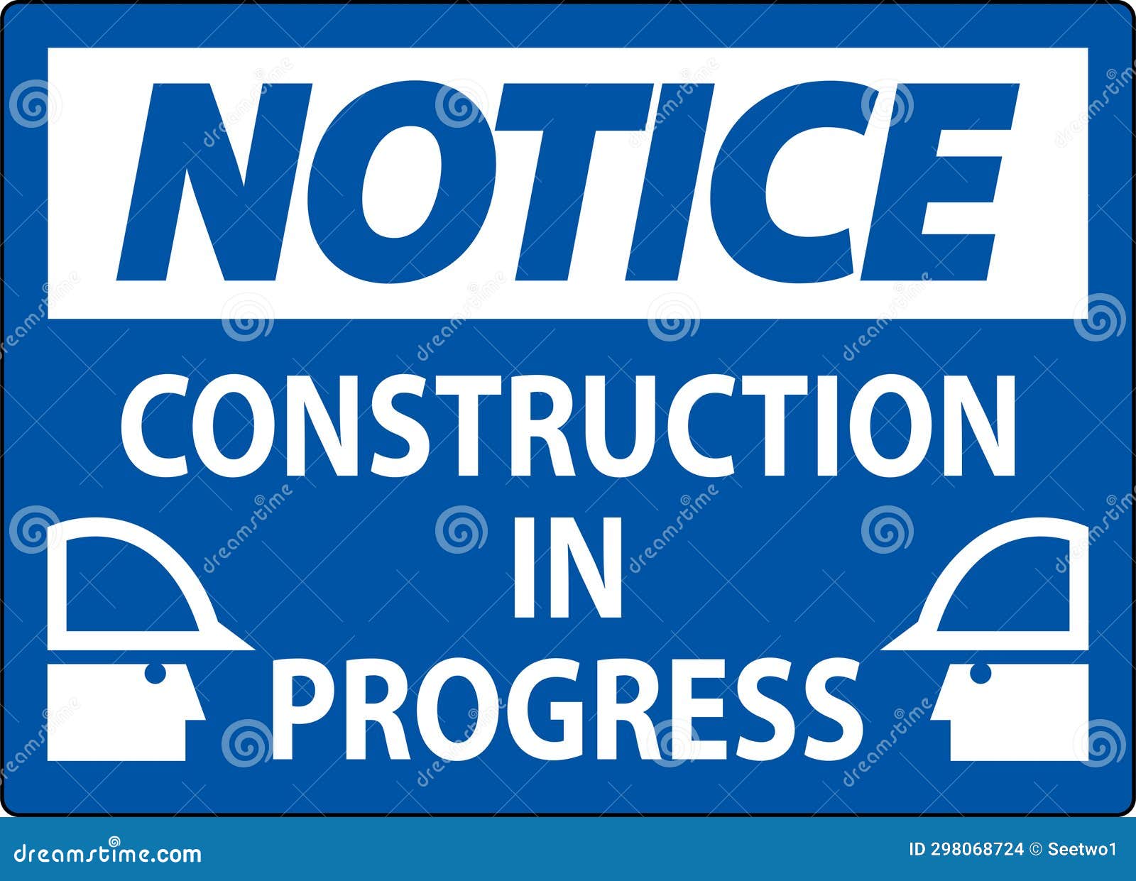 Notice Sign Construction in Progress Stock Vector - Illustration of ...