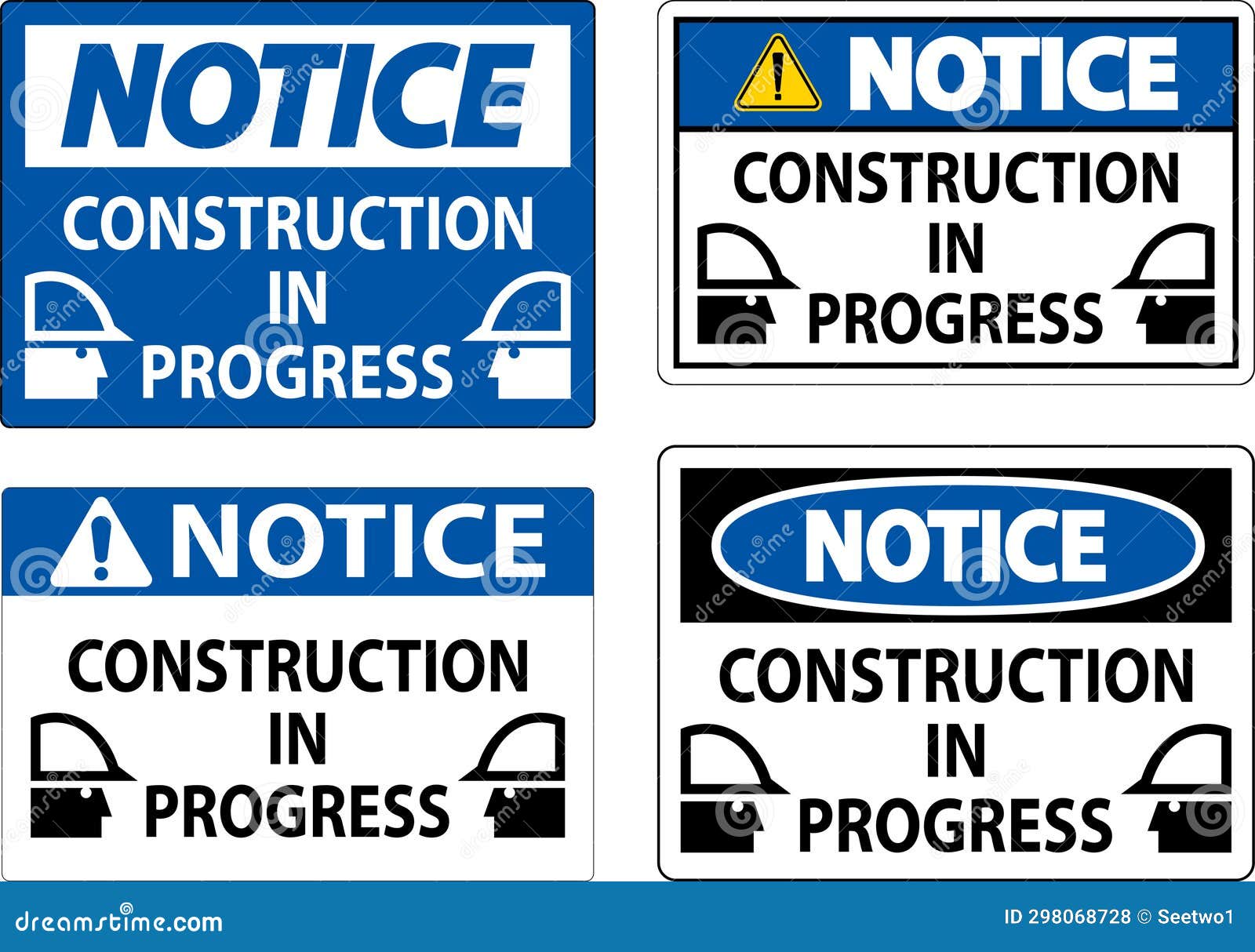 Notice Sign Construction in Progress Stock Vector - Illustration of ...