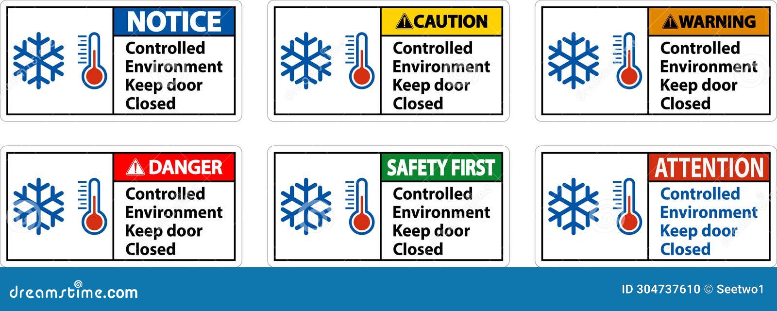 Notice Sign, Controlled Environment Keep Door Closed Stock Illustration ...