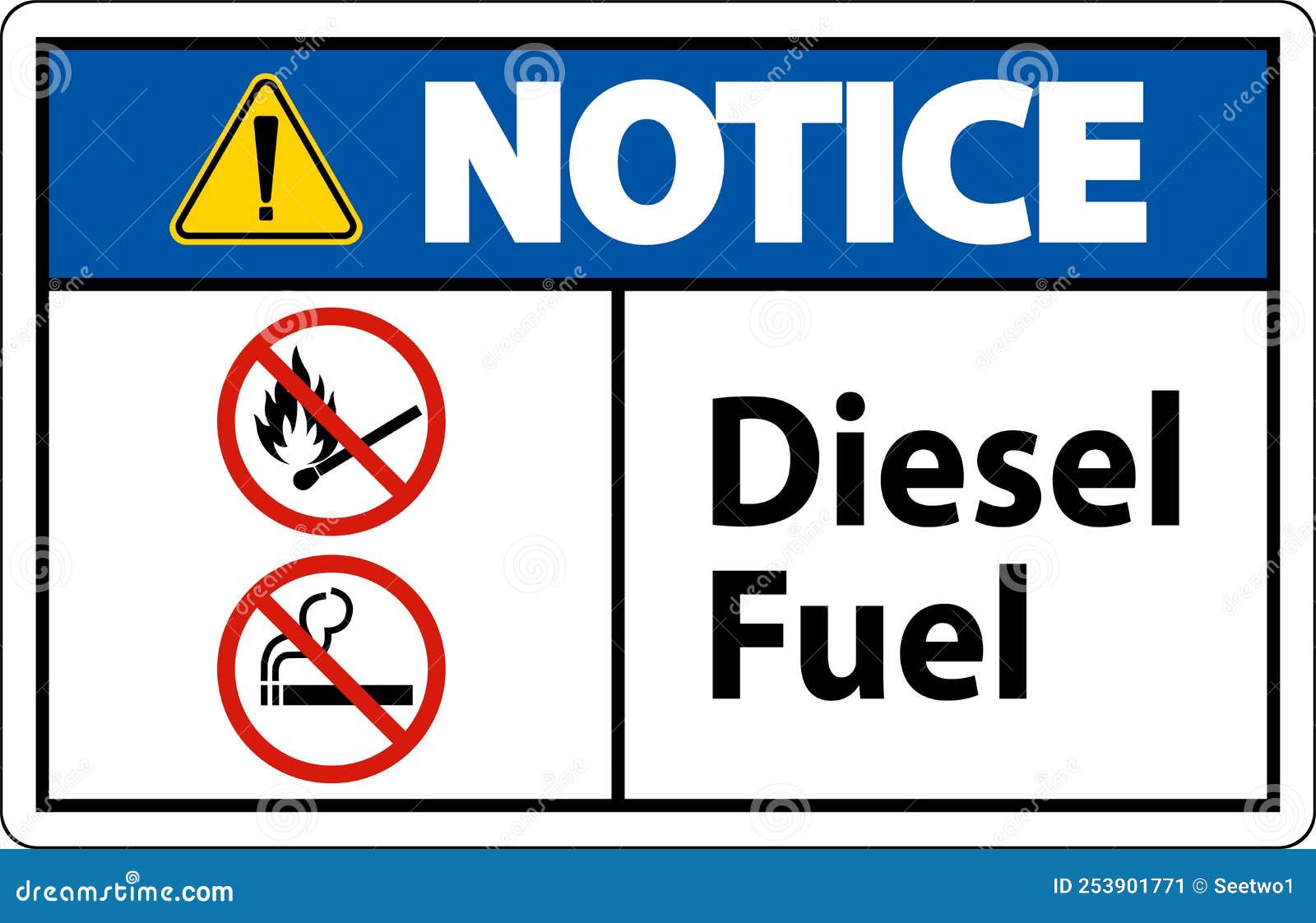 Notice Sign Diesel Fuel on White Background Stock Vector - Illustration ...