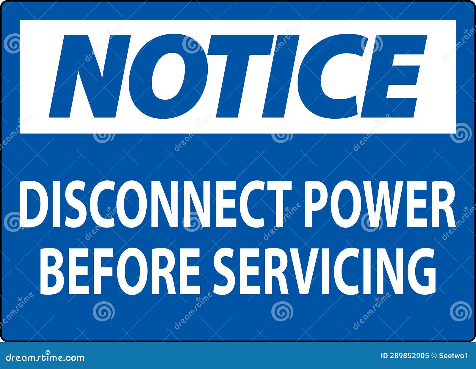 Notice Sign Disconnect Power before Servicing Stock Vector ...