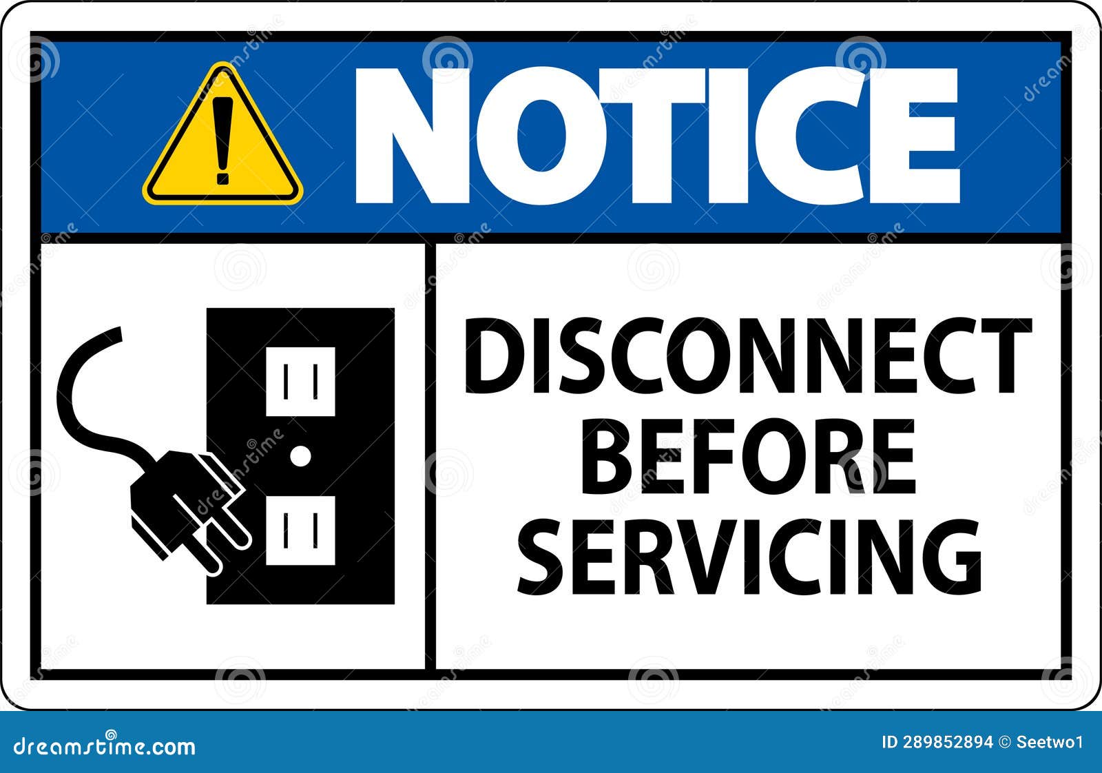 Notice Sign Disconnect before Servicing Stock Illustration ...