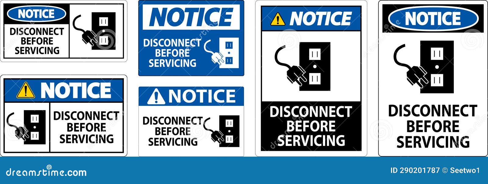 Notice Sign Disconnect before Servicing Stock Vector - Illustration of ...