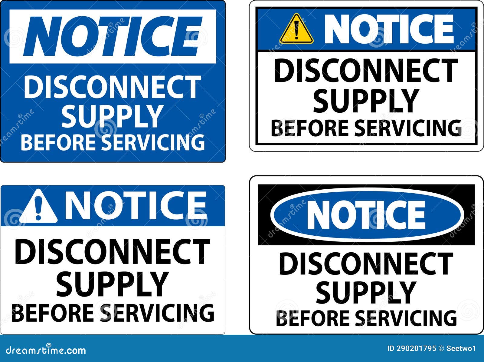 Notice Sign Disconnect Supply before Servicing Sign Stock Vector ...