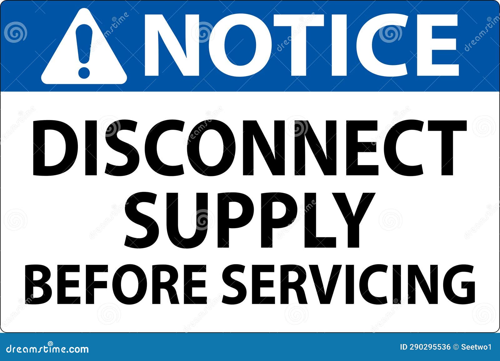 Notice Sign Disconnect Supply before Servicing Sign Stock Vector ...