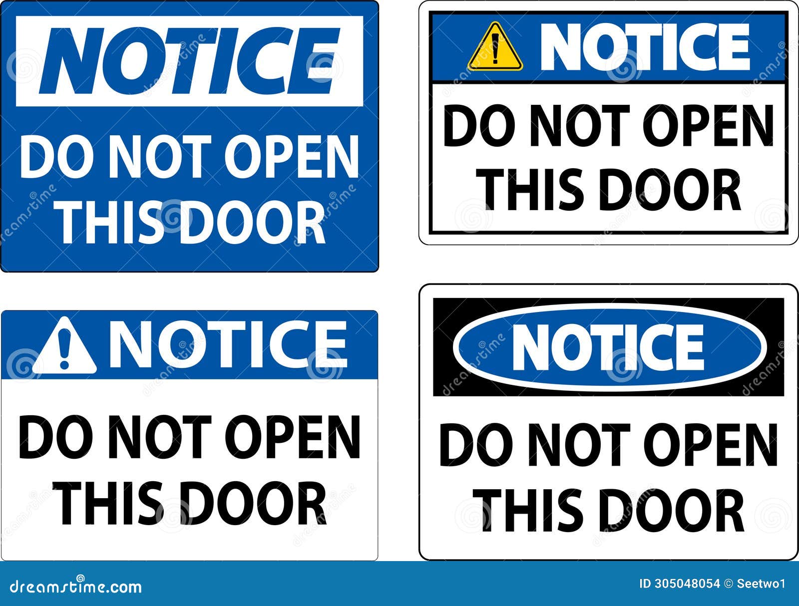 Notice Sign, Do Not Open this Door Stock Vector - Illustration of ...