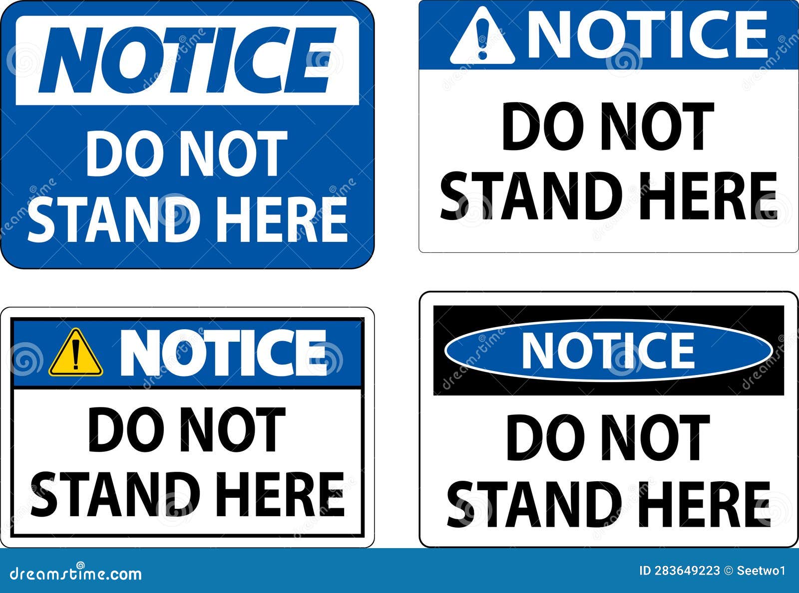 Notice Sign Do Not Stand Here on White Background Stock Vector ...
