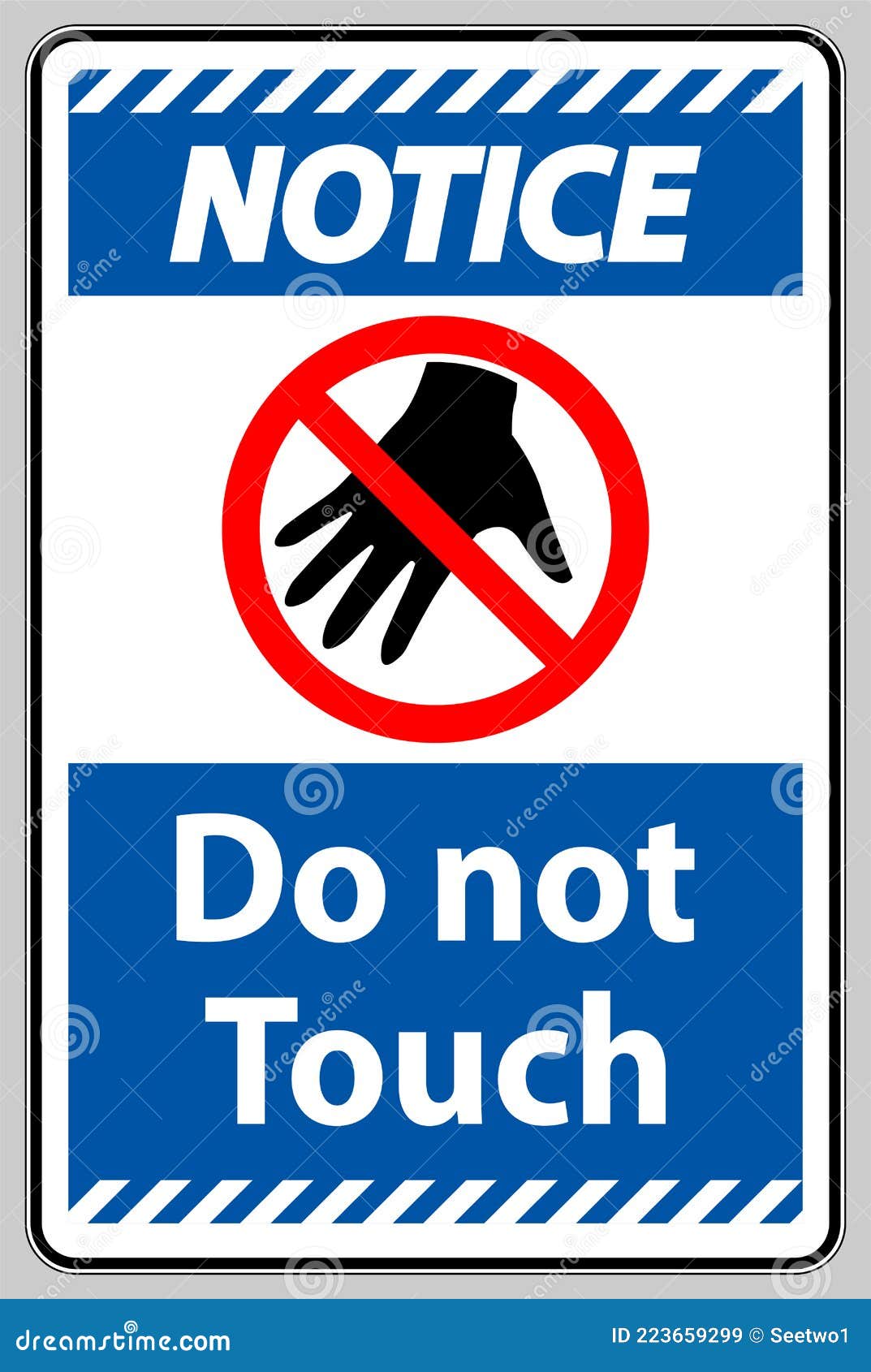 Notice Sign Do Not Touch and Please Do Not Touch Stock Vector ...