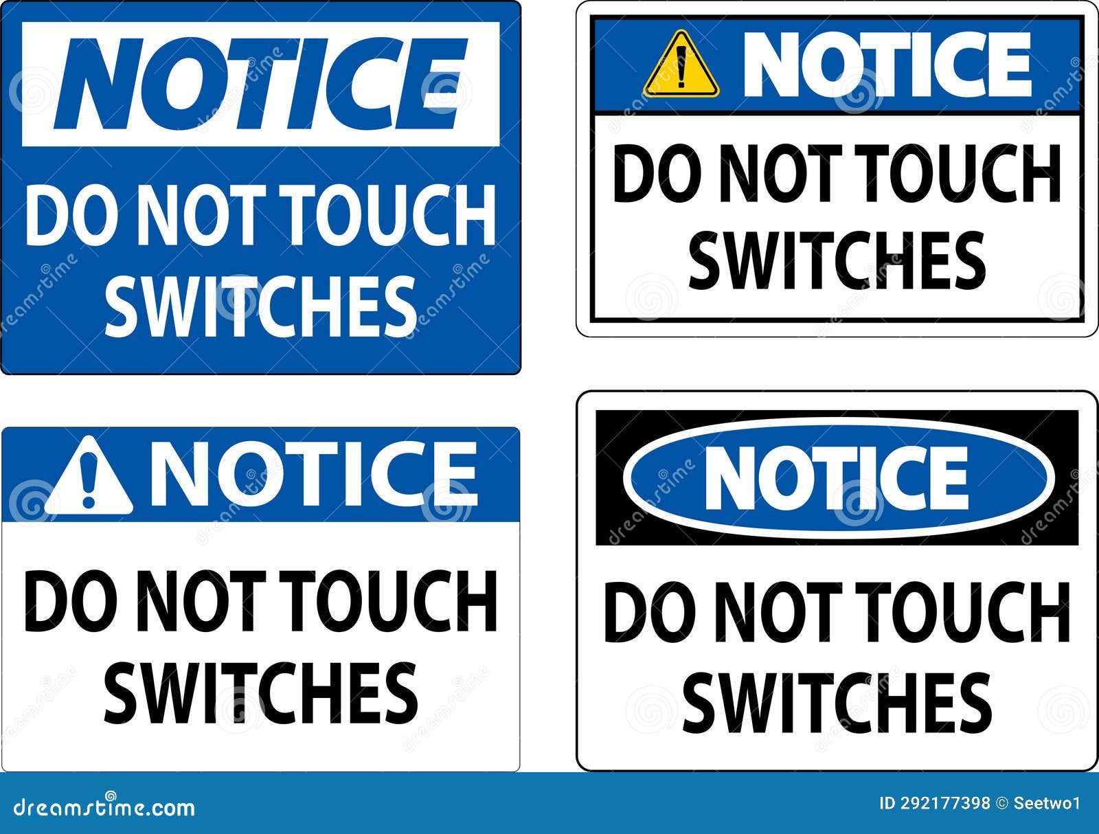Notice Sign Do Not Touch Switches Stock Vector - Illustration of ...