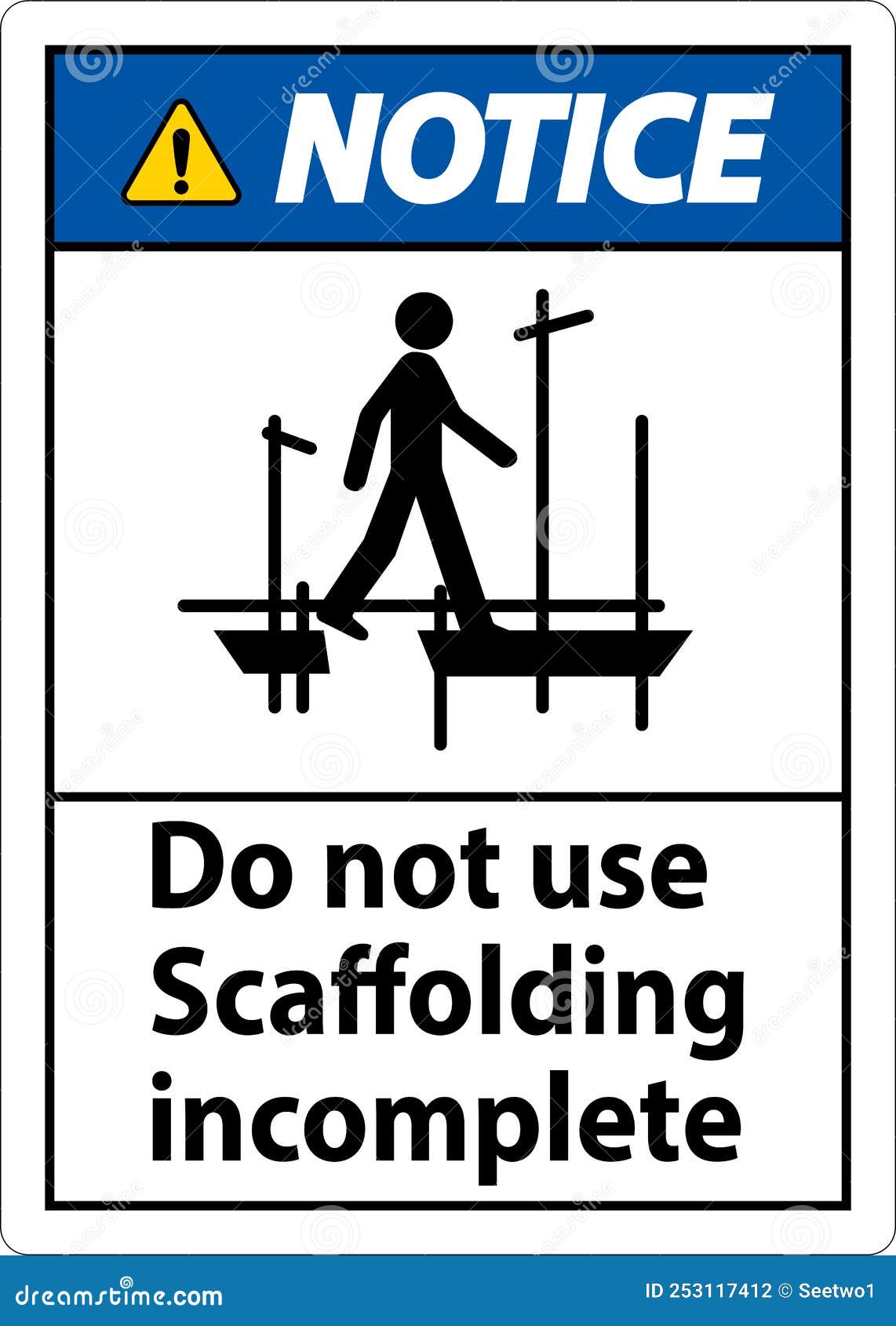 Notice Do Not Use Scaffolding Incomplete Symbol Sign, Vector ...
