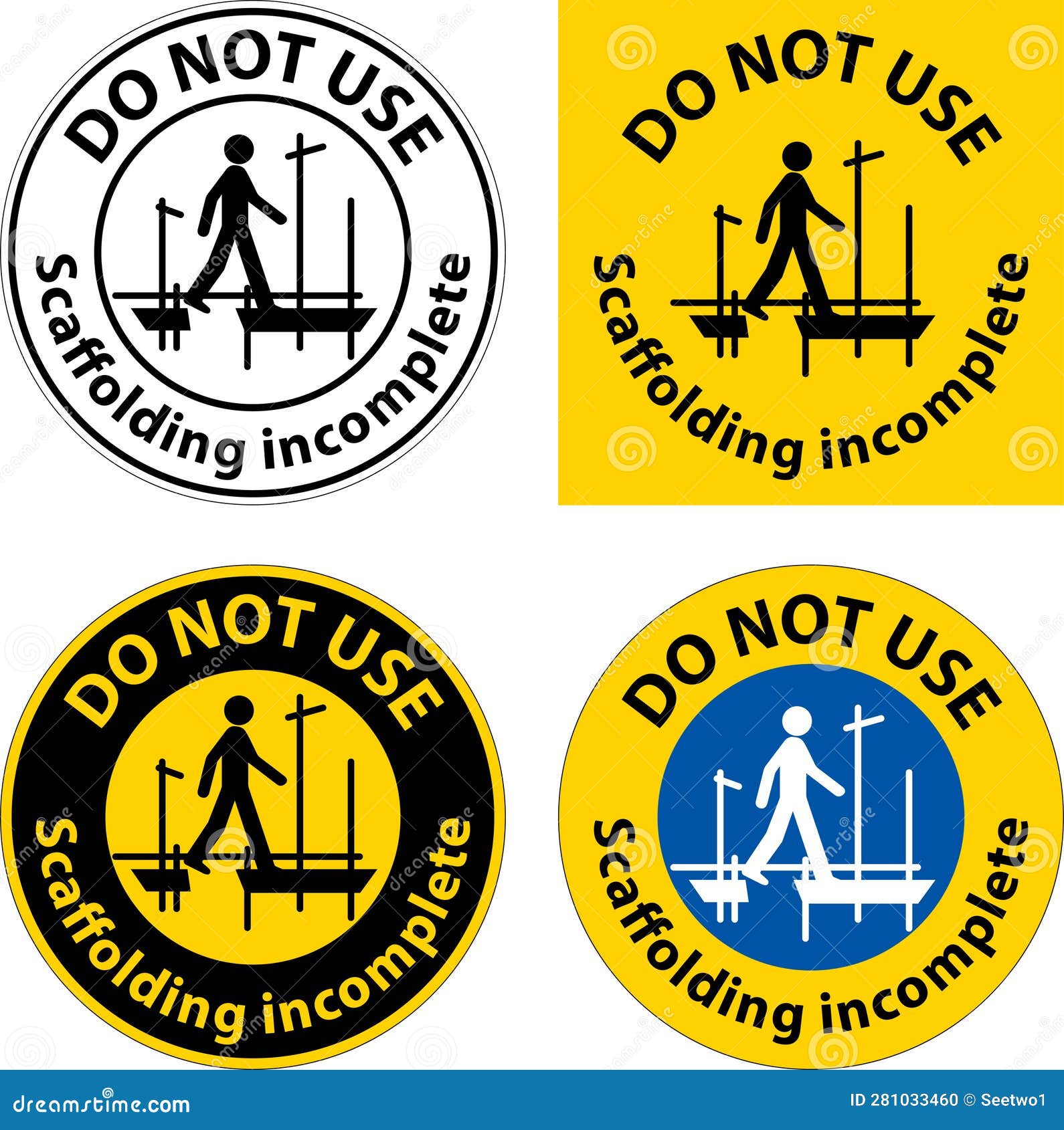 Do Not Use This Incomplete Scaffold. Warning Banner. Illustration ...