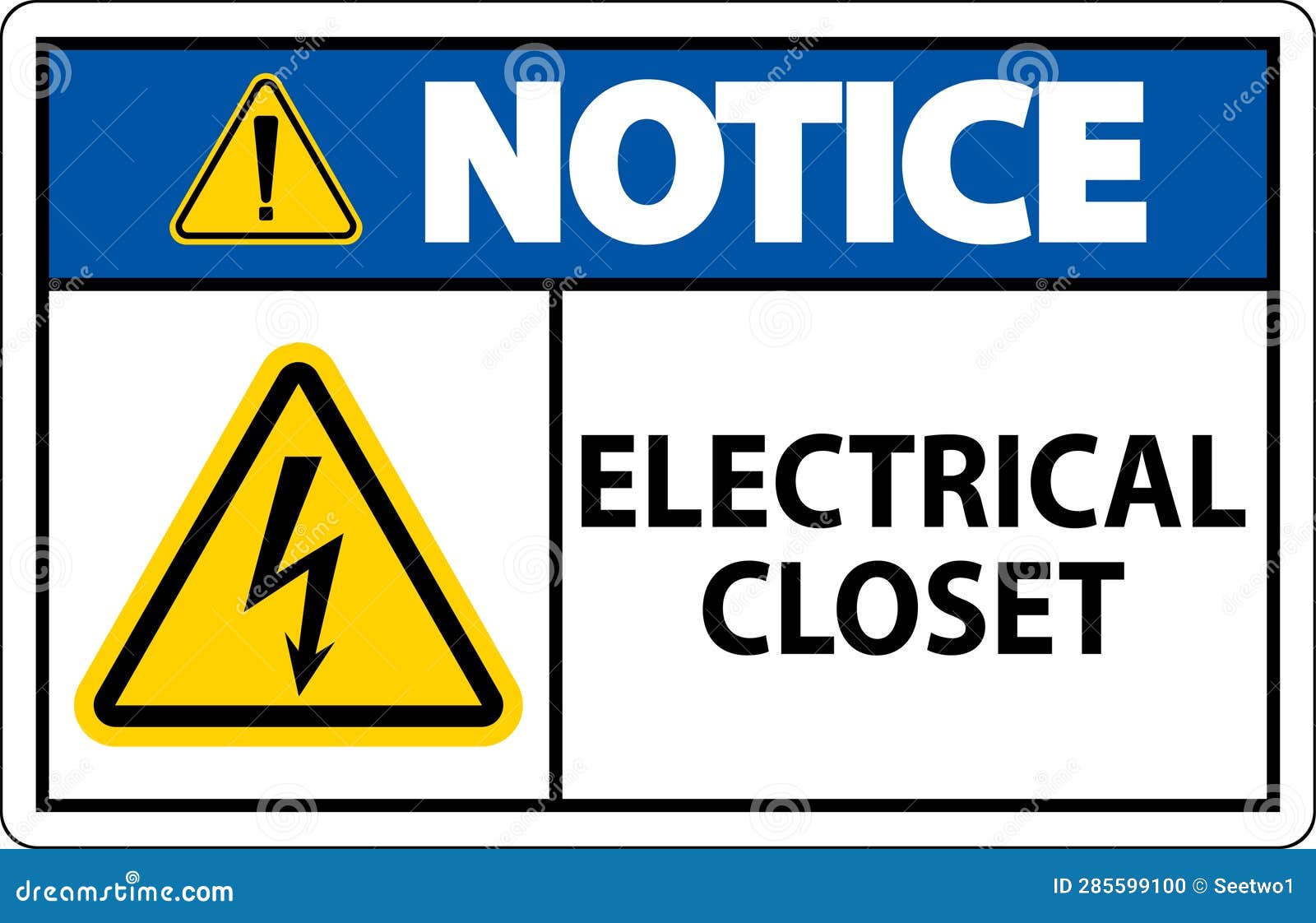 Notice Sign, Electrical Closet Sign Stock Vector - Illustration of ...