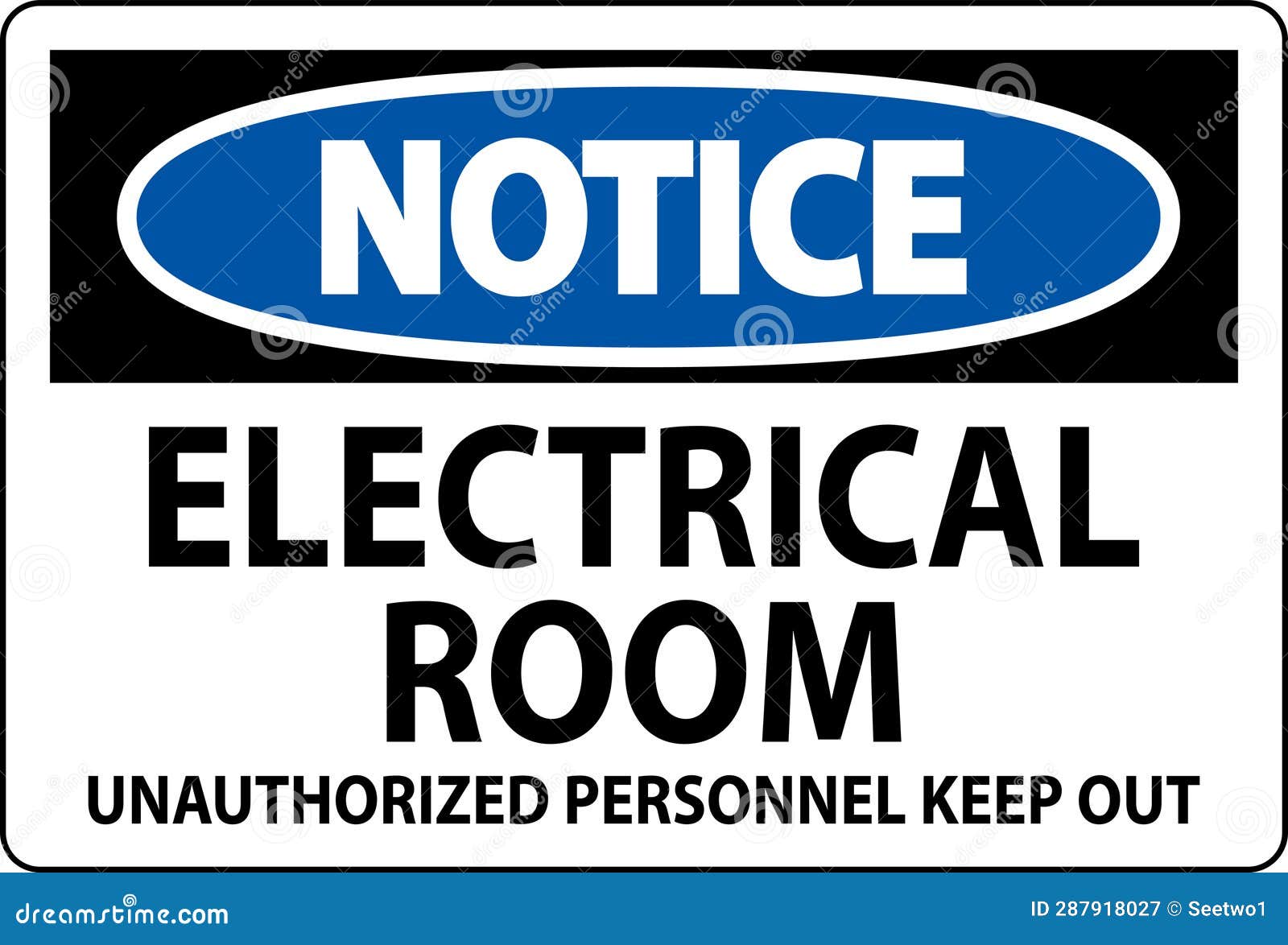 Notice Sign Electrical Room - Unauthorized Personnel Keep Out Stock ...