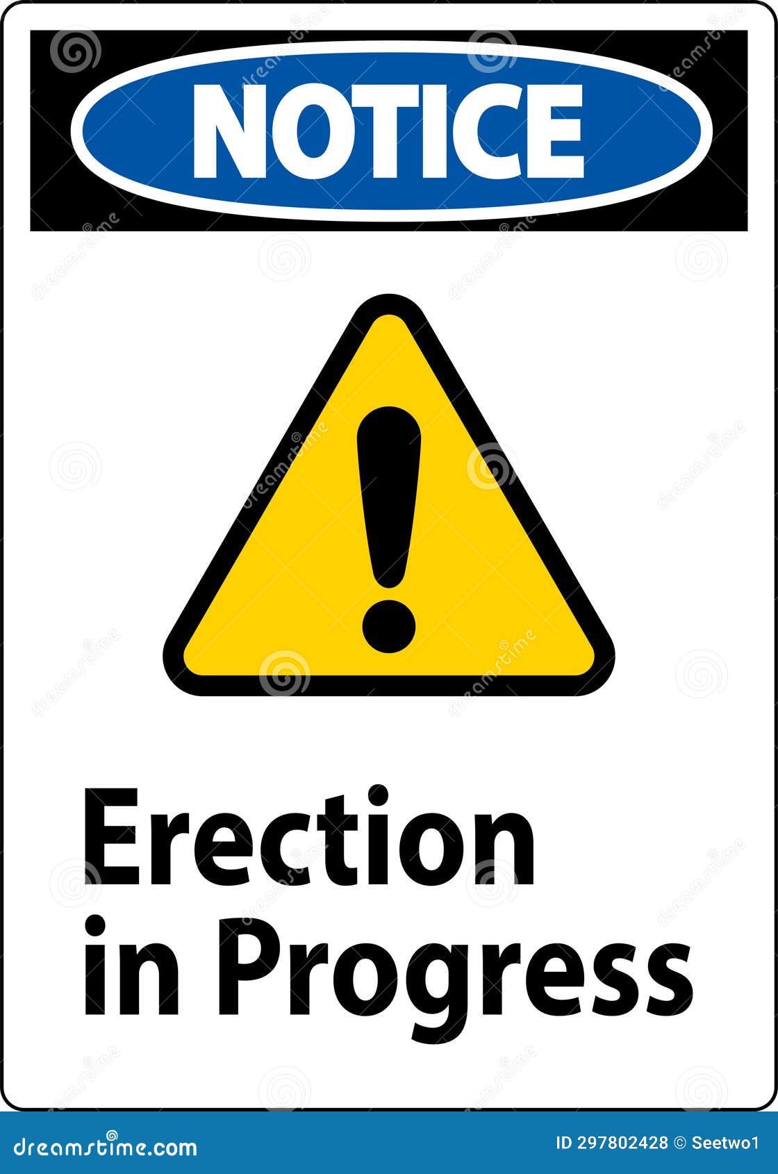 Notice Sign Erection in Progress Stock Vector - Illustration of planks ...