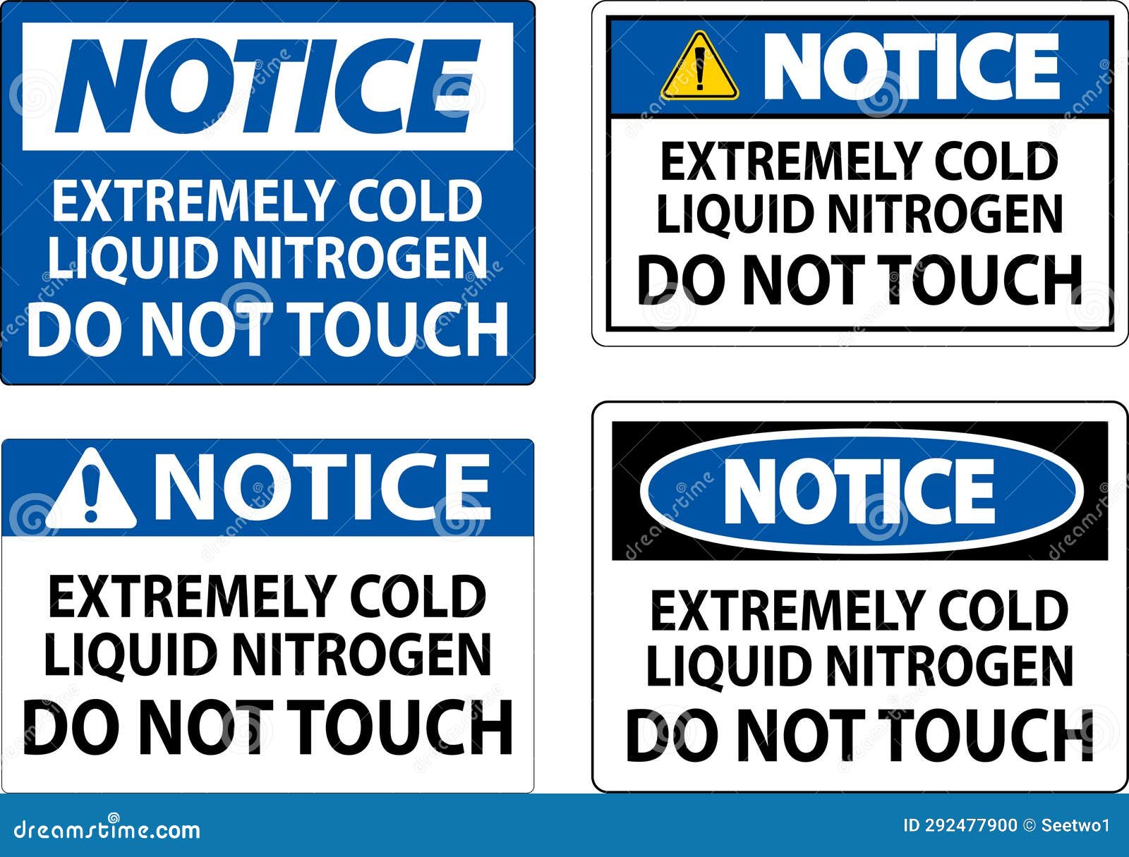 Notice Sign Extremely Cold Liquid Nitrogen Do Not Touch Stock Vector ...