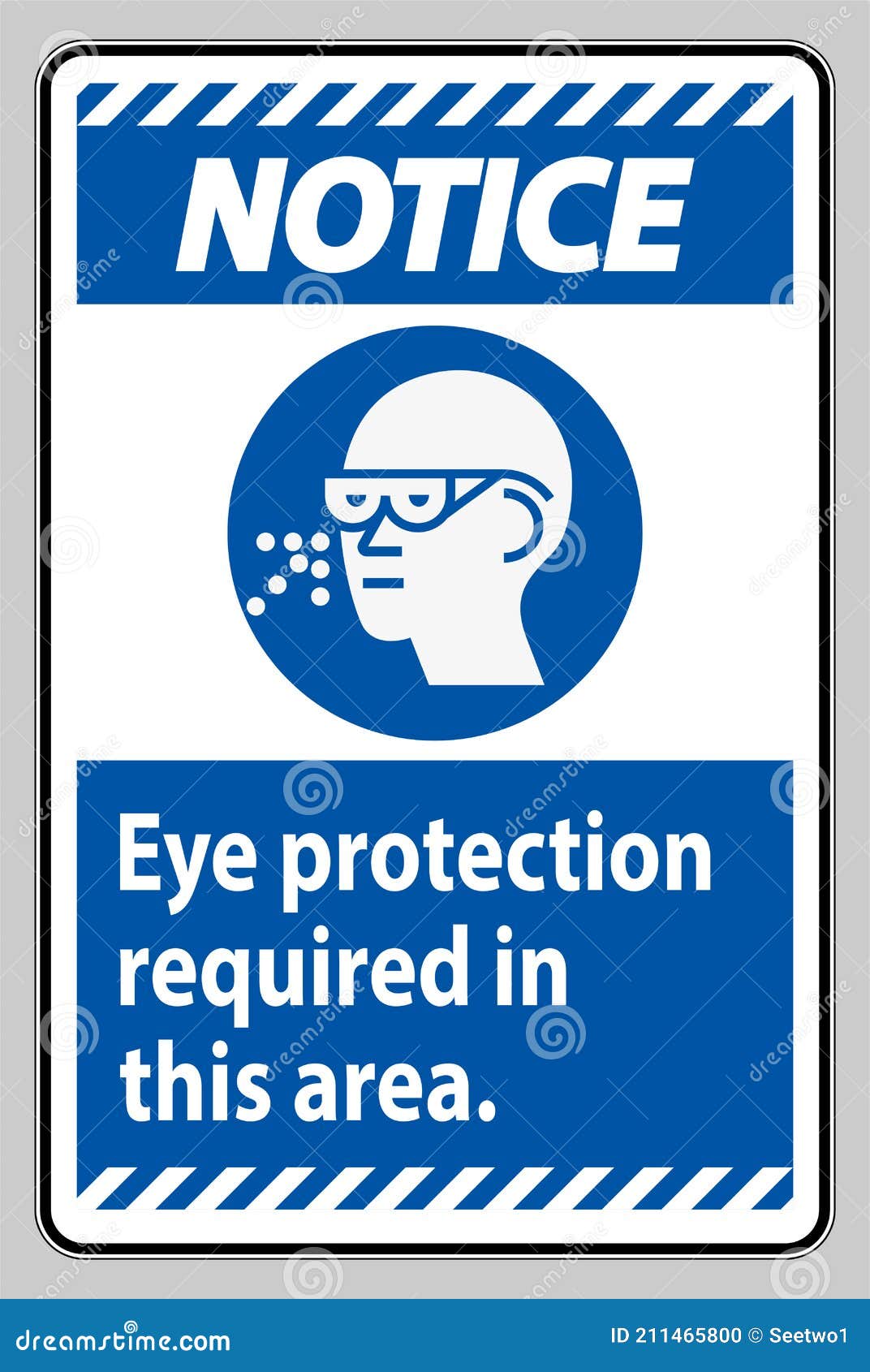 Notice Sign Eye Protection Required in this Area Stock Vector ...