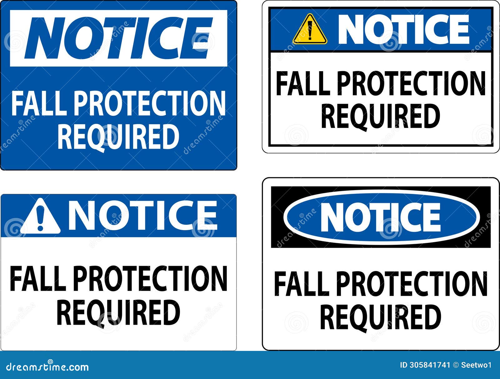 Notice Sign, Fall Protection Required Stock Vector - Illustration of ...