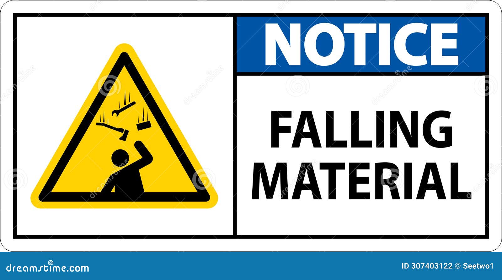 Notice Sign Falling Material Stock Vector - Illustration of ...