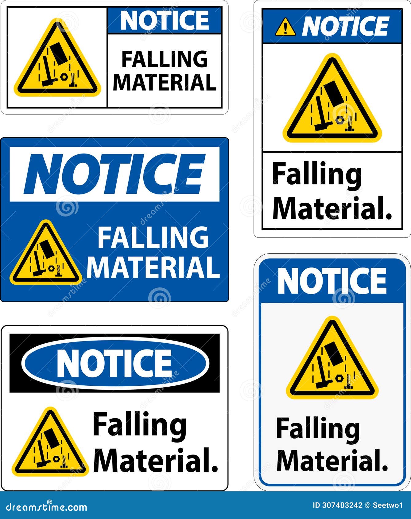 Notice Sign, Falling Material Stock Vector - Illustration of notice ...