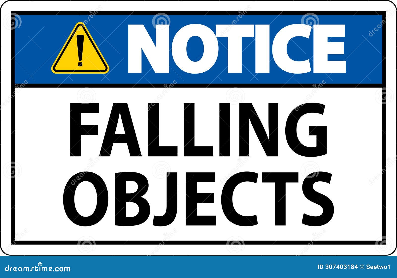 Notice Sign, Falling Objects Stock Vector - Illustration of industry ...