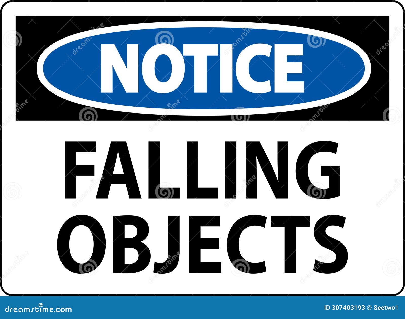 Notice Sign, Falling Objects Stock Vector - Illustration of drop ...