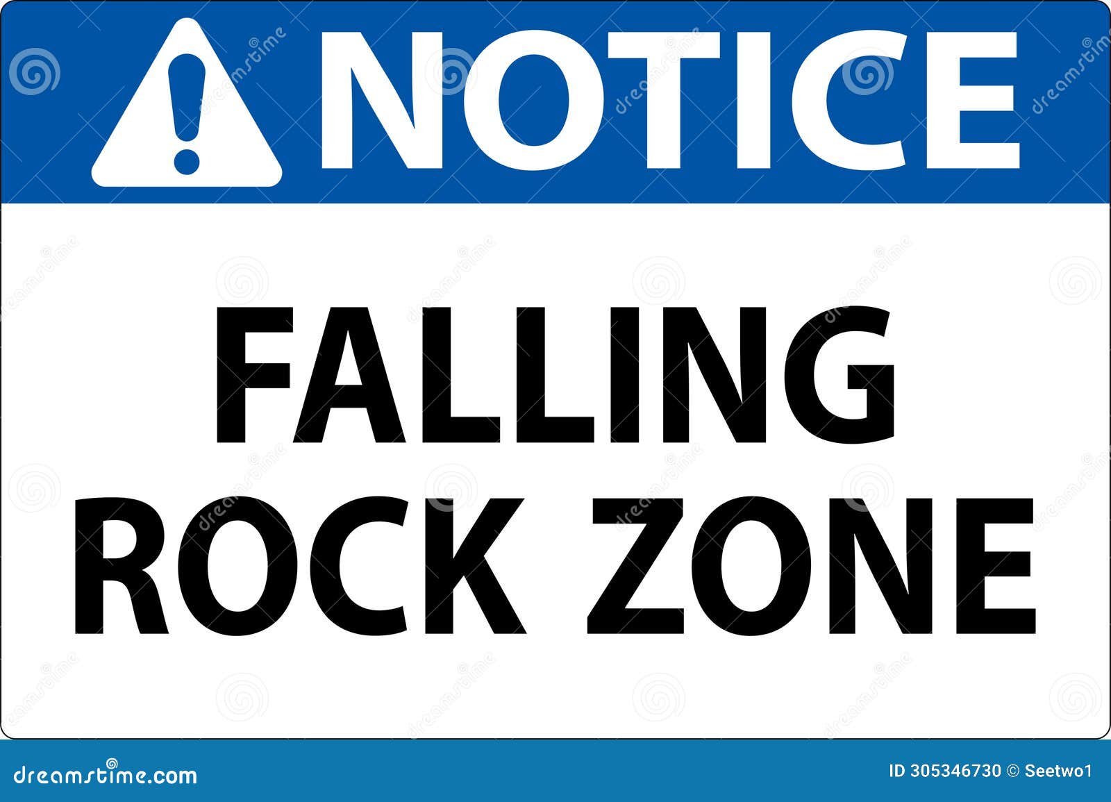 Notice Sign, Falling Rock Zone Stock Vector - Illustration of attention ...
