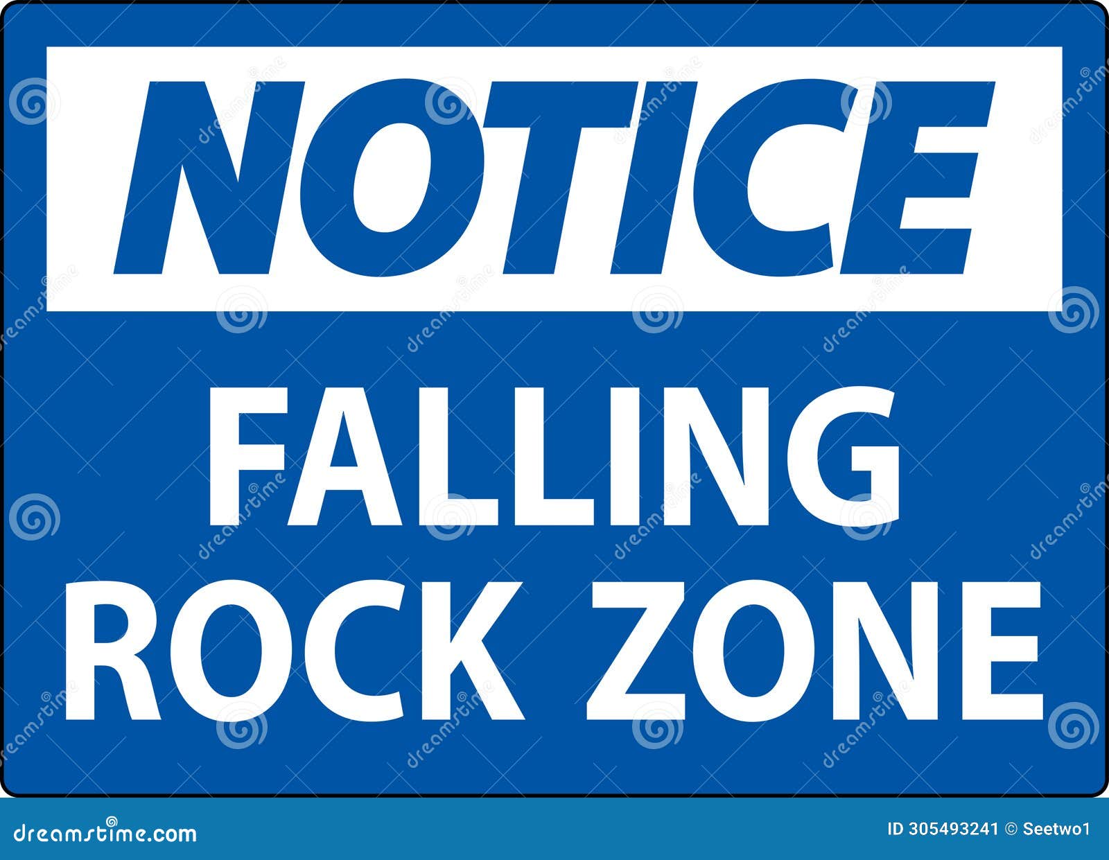 Notice Sign, Falling Rock Zone Stock Vector - Illustration of landscape ...