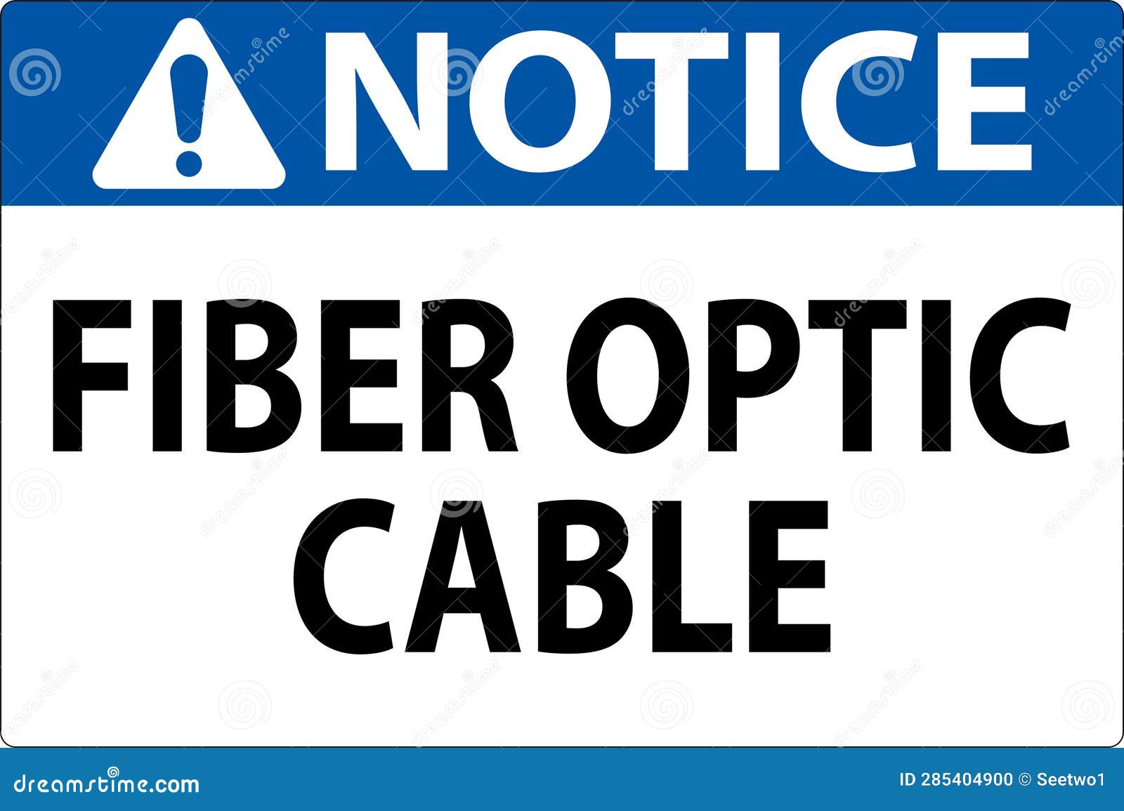 Notice Sign, Fiber Optic Cable Sign Stock Vector - Illustration of ...