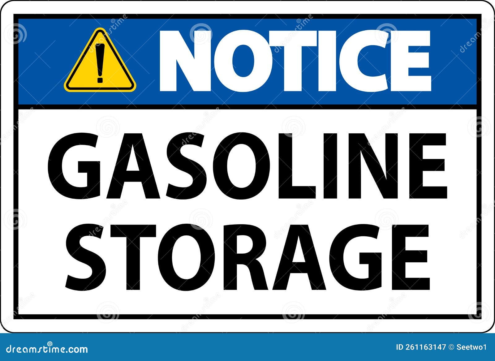 Notice Sign Gasoline Storage on White Background Stock Vector ...