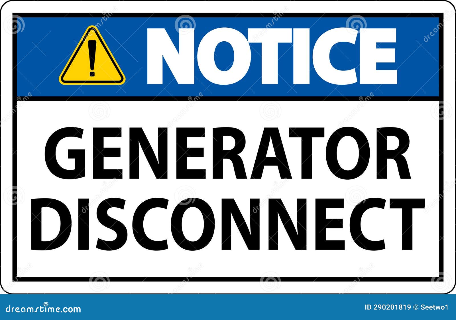 Notice Sign Generator Disconnect Stock Vector - Illustration of ...