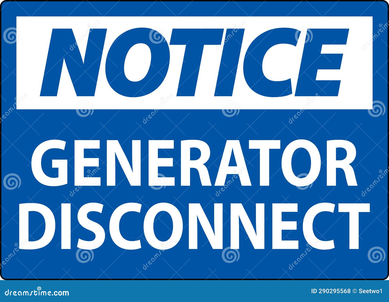 Notice Sign Generator Disconnect Stock Vector - Illustration of ...