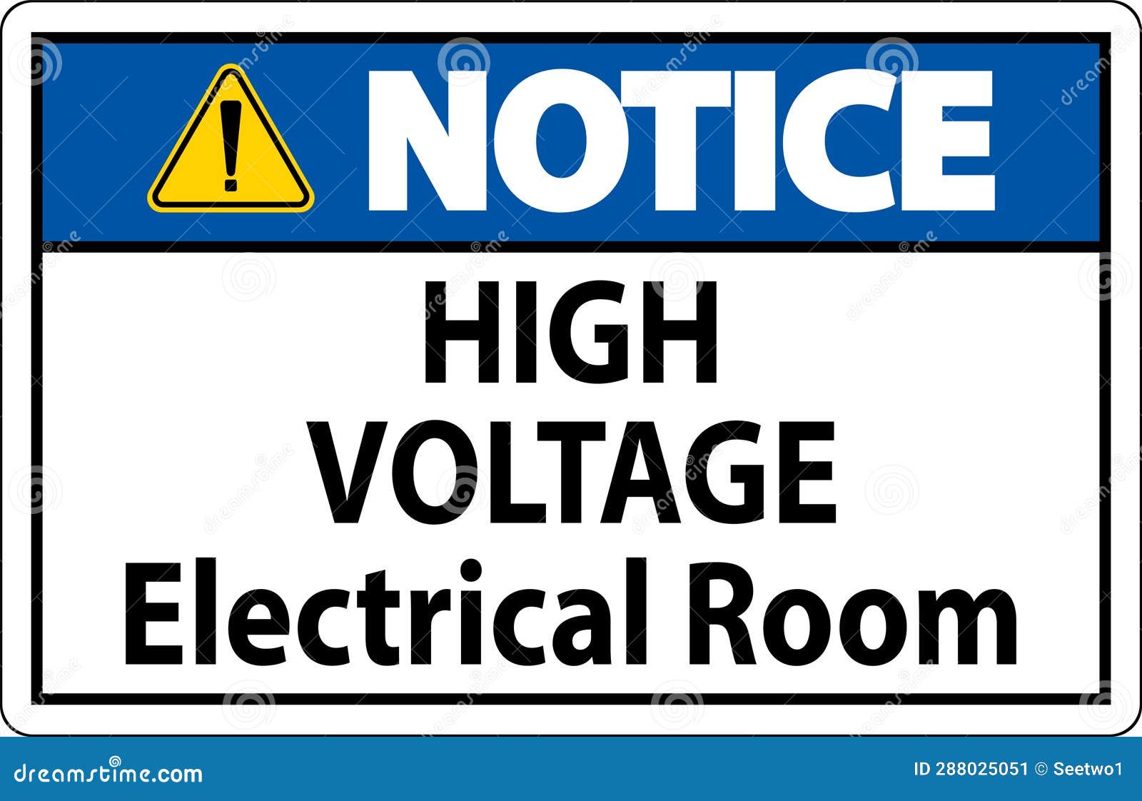Notice Sign High Voltage - Electrical Room Stock Vector - Illustration ...
