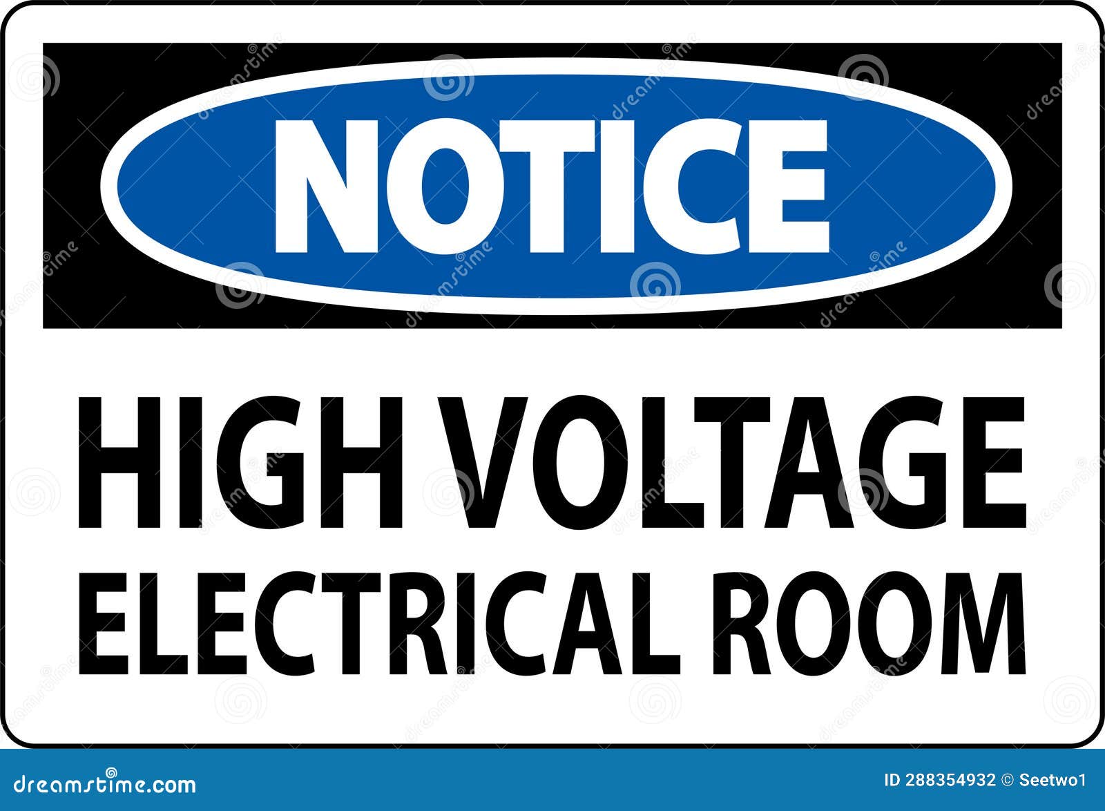 Notice Sign High Voltage - Electrical Room Stock Illustration ...