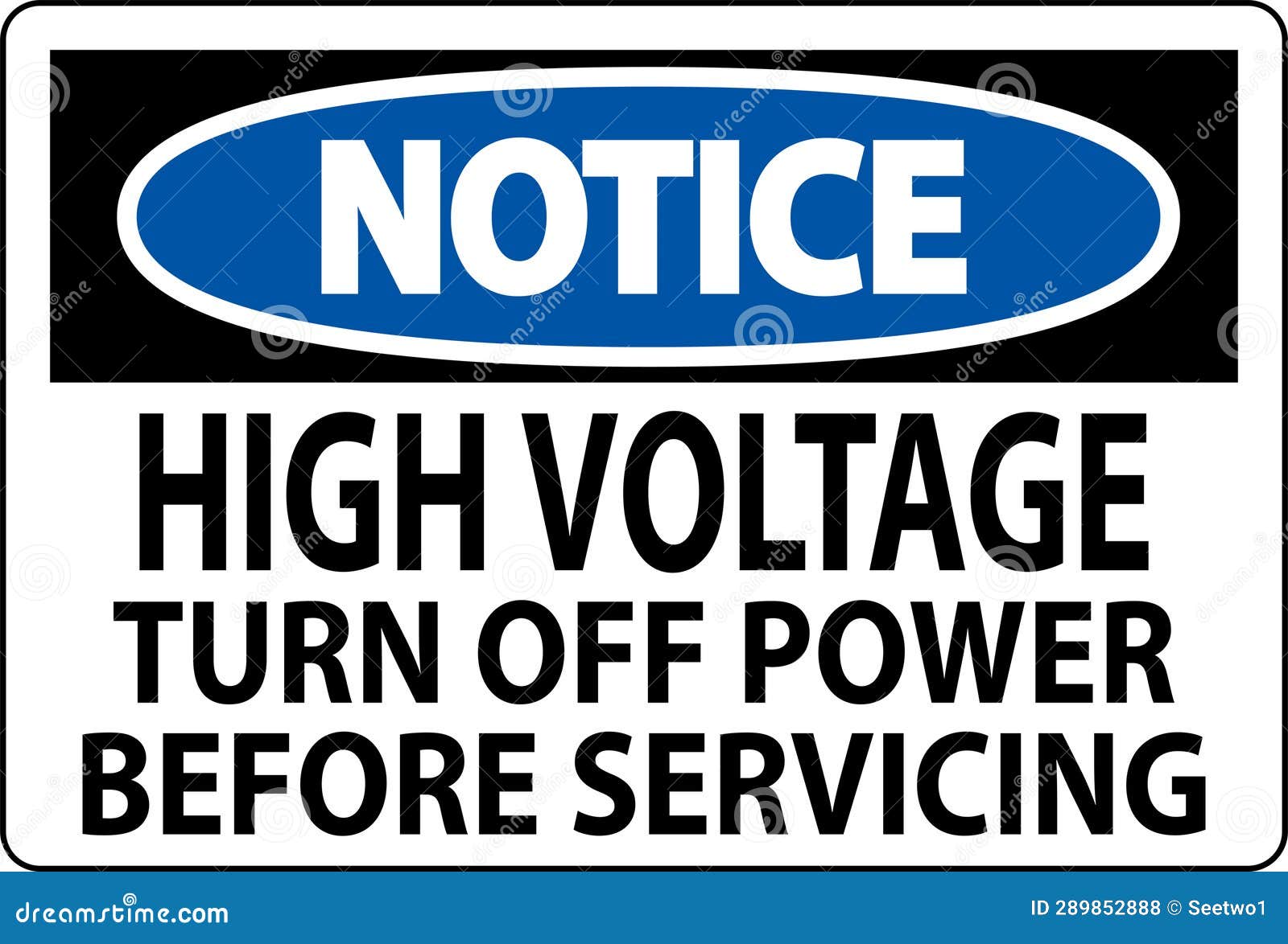 Notice Sign High Voltage Turn Off Power before Servicing Stock Vector ...