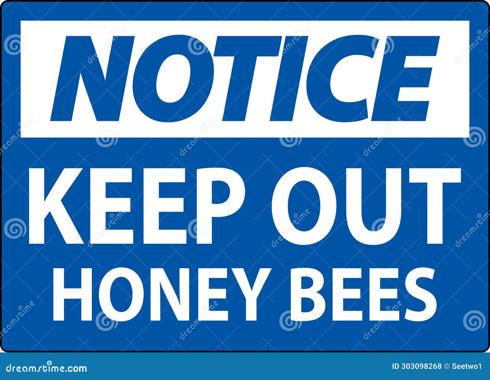 Notice Sign Keep Out - Honey Bees Stock Vector - Illustration of hive ...