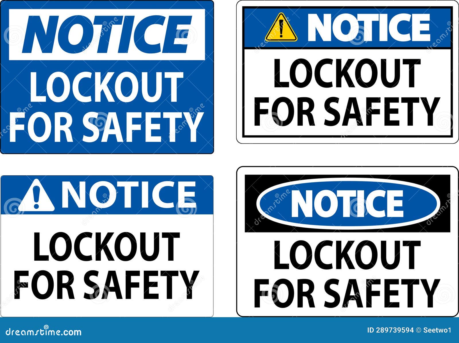 Notice Sign, Lockout for Safety Stock Vector - Illustration of ansi ...