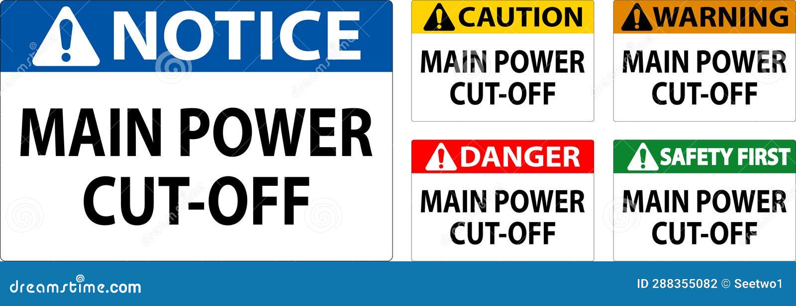 Notice Sign Main Power Cut-Off Stock Vector - Illustration of ...