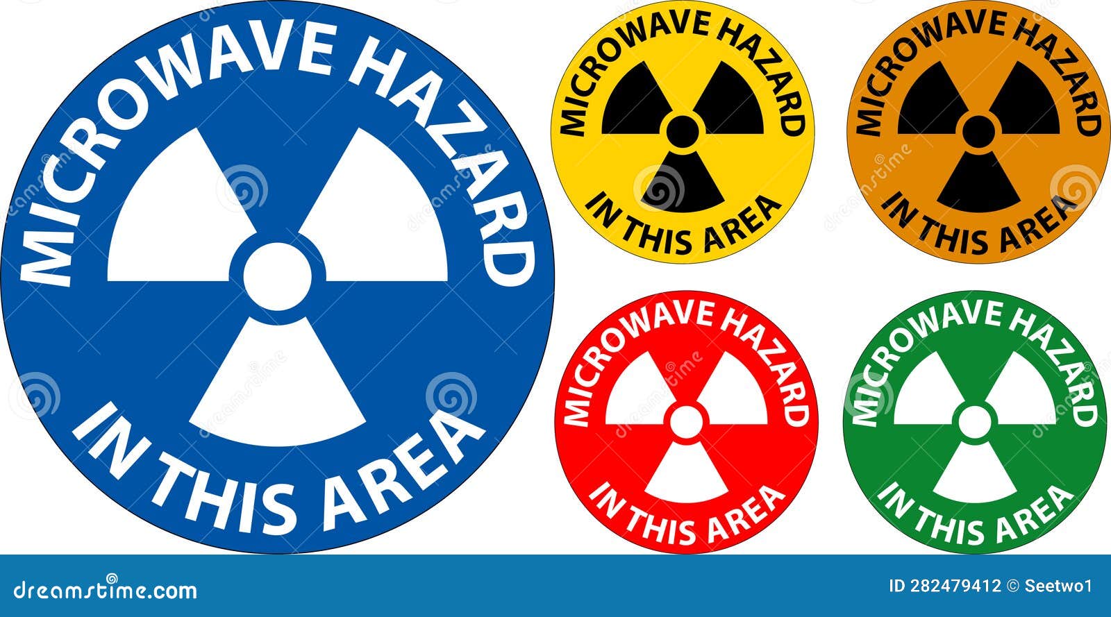 Notice Sign Microwave Hazard Area Stock Vector - Illustration of label ...