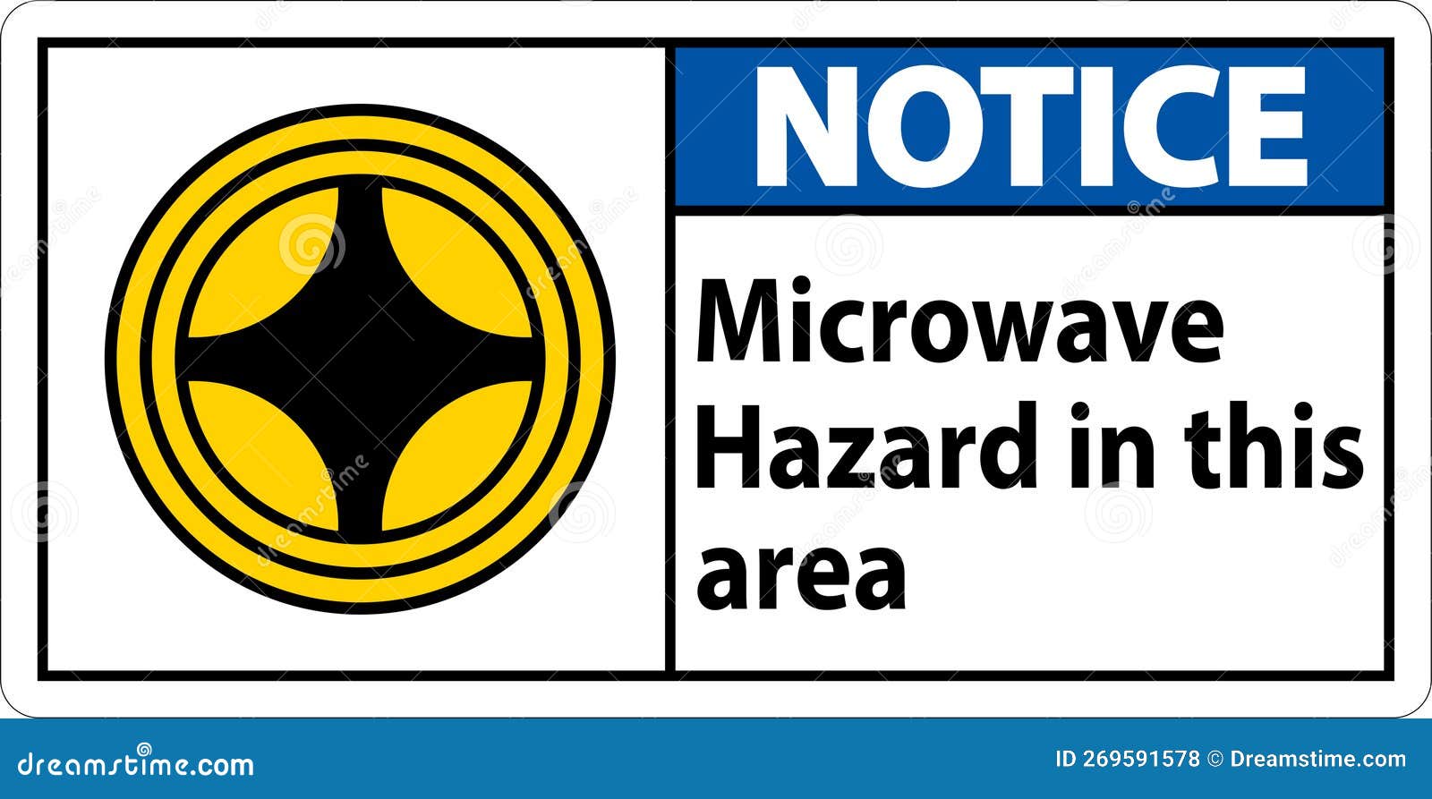 Notice Sign Microwave Hazard in this Area with Symbol Stock Vector ...