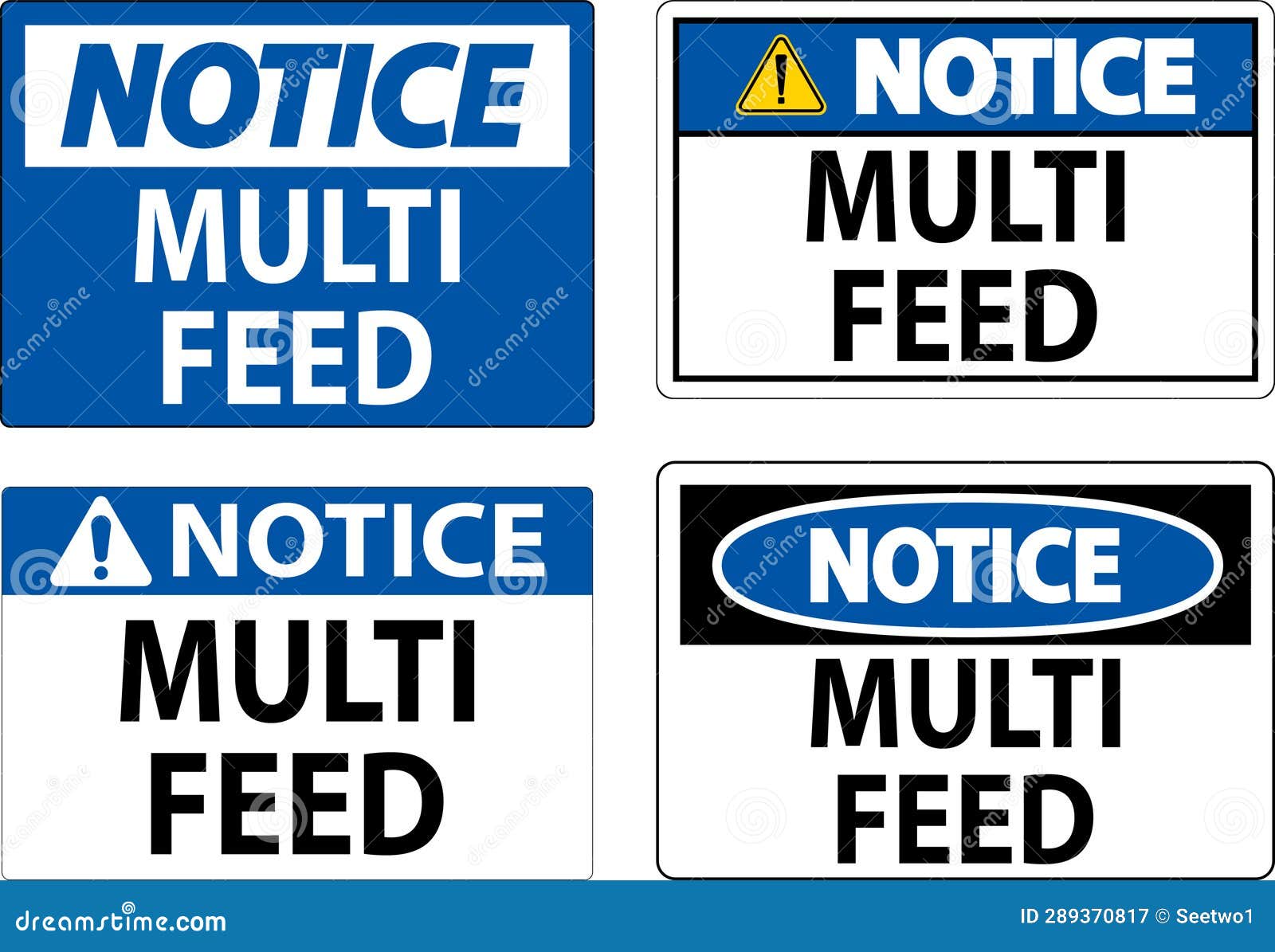 Notice Sign, Multi Feed Label Stock Vector - Illustration of public ...