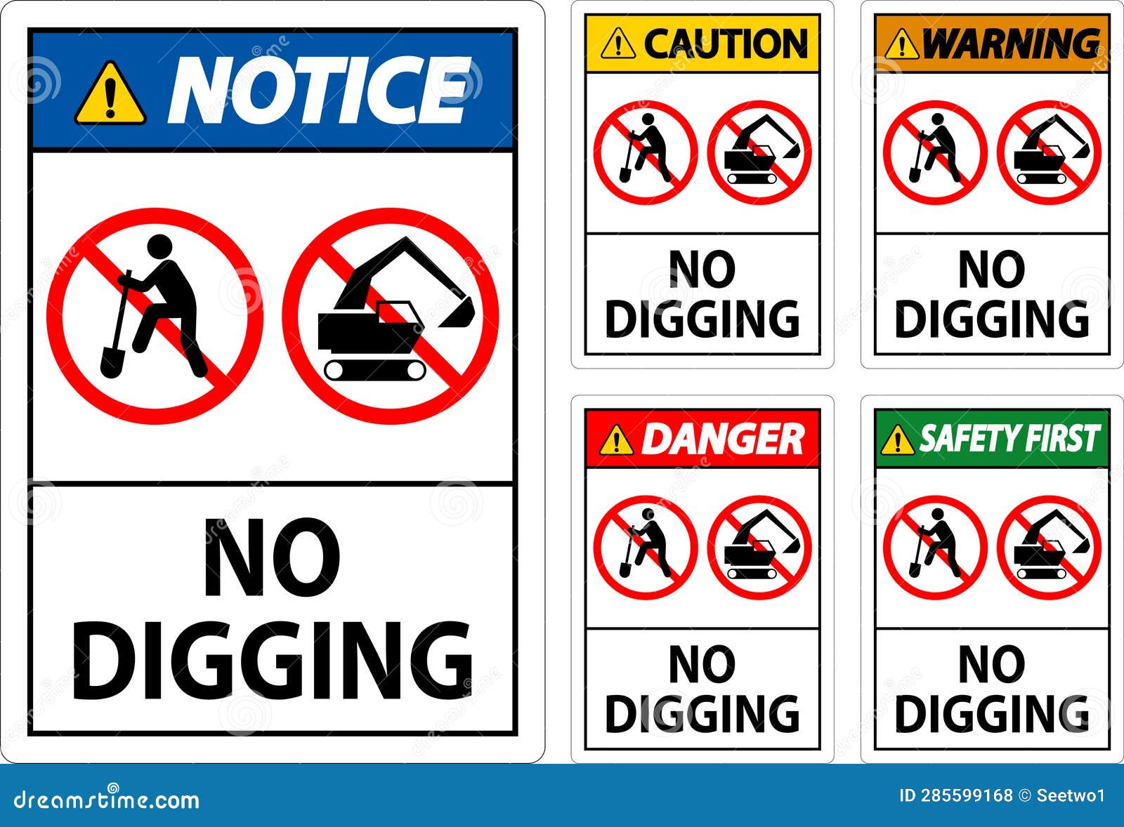 Notice Sign, No Digging Sign Stock Vector - Illustration of nature ...