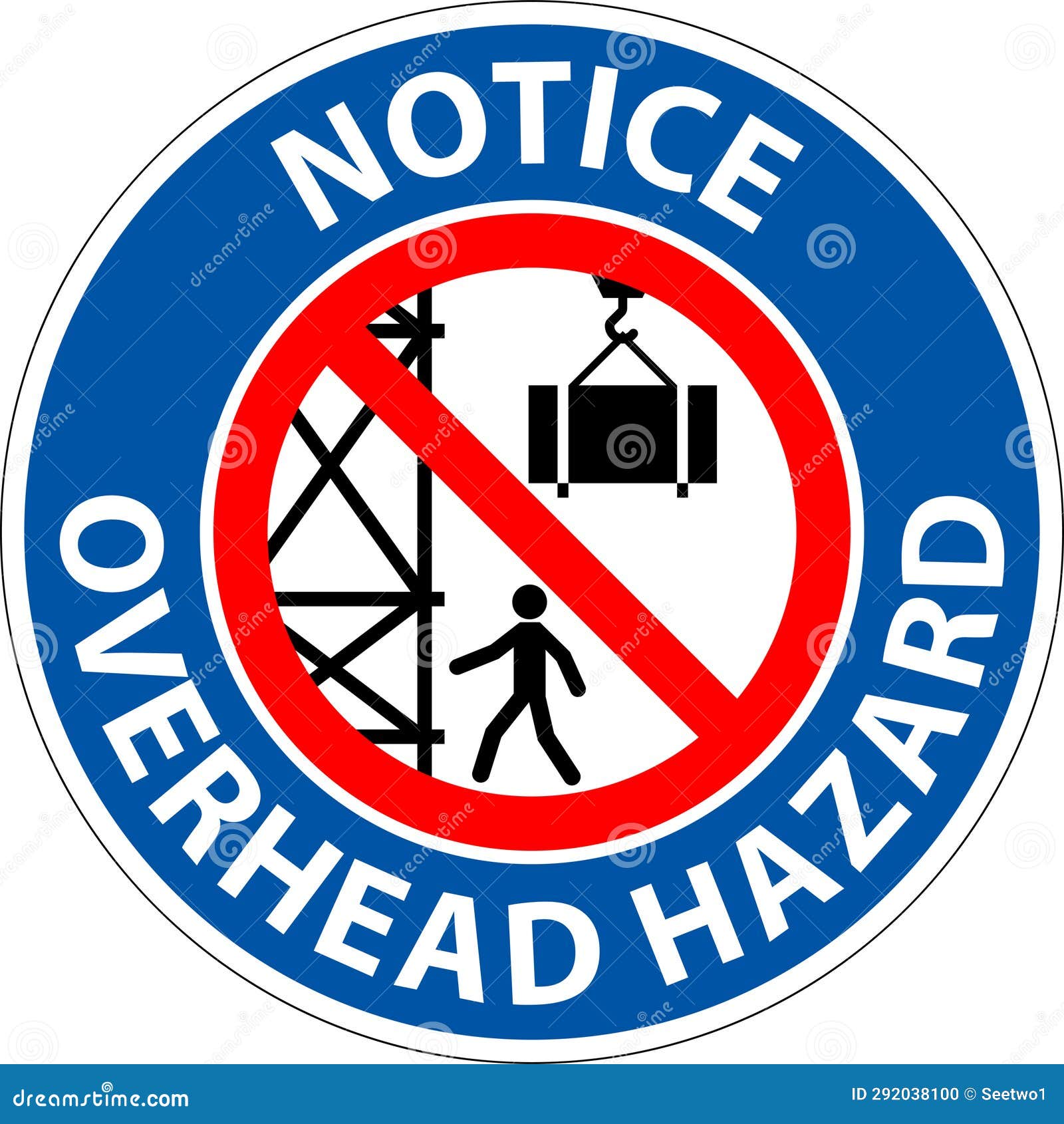 Notice Sign Overhead Hazard Stock Vector - Illustration of industry ...