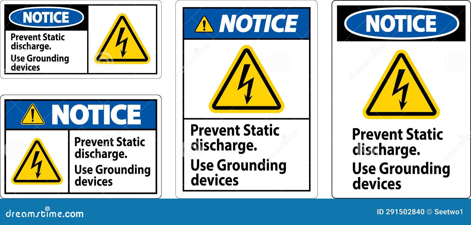 Notice Sign Prevent Static Discharge, Use Grounding Devices Stock ...
