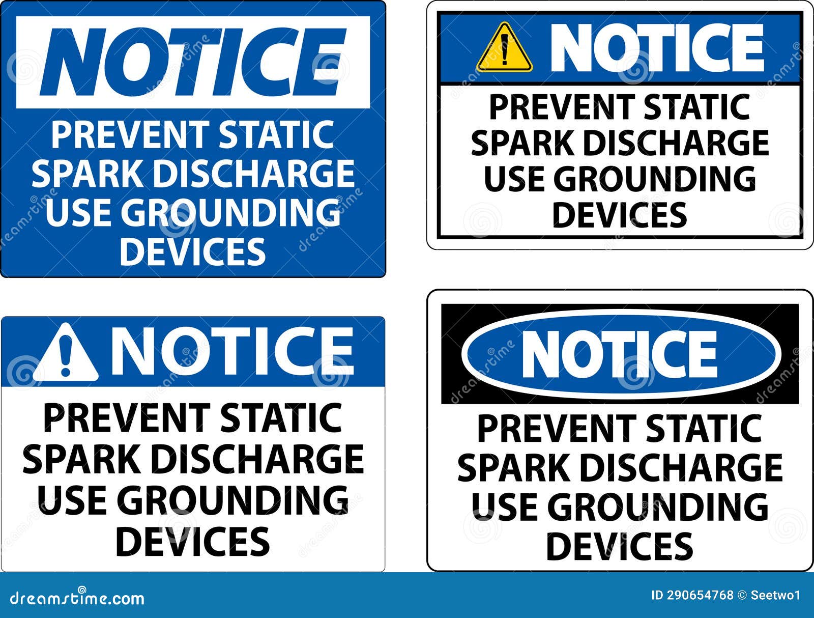 Notice Sign Prevent Static Spark Discharge Use Grounding Devices Stock ...