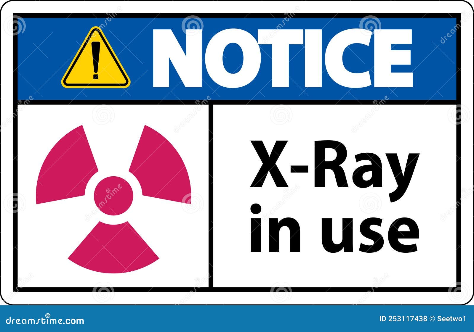 Notice Sign X-ray in Use on White Background Stock Vector ...
