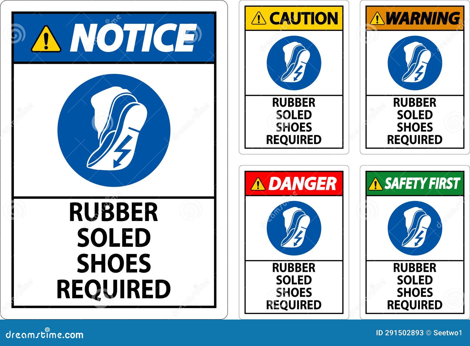 Notice Sign Rubber Soled Shoes Required Stock Vector - Illustration of ...
